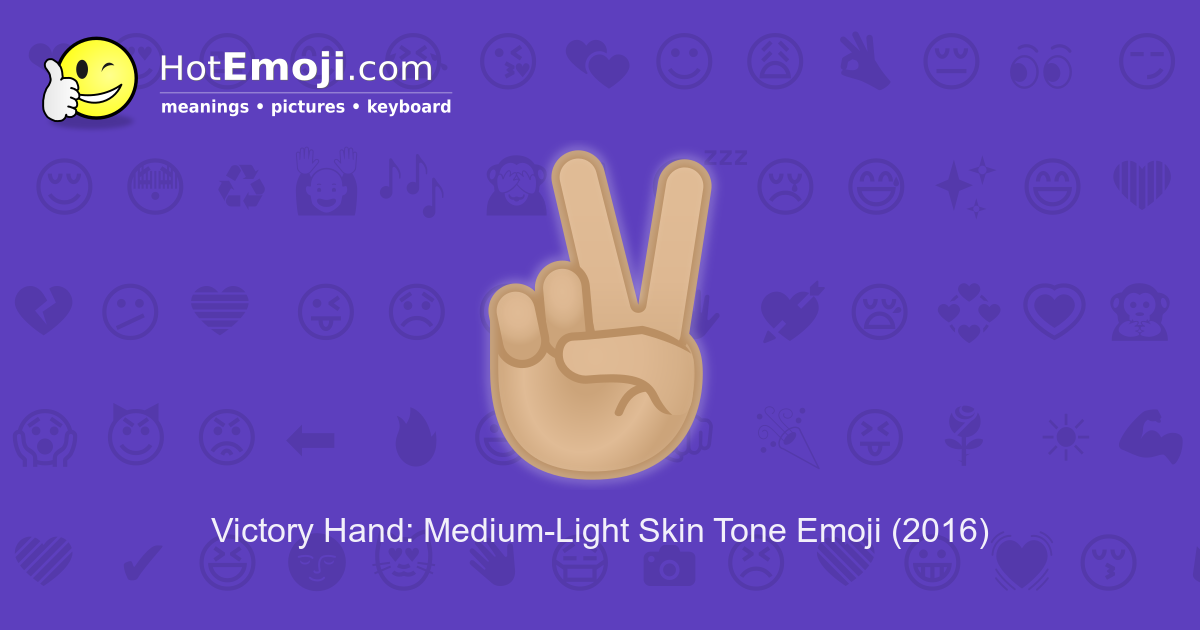 🏼 Victory Hand Emoji with Medium-Light Skin Tone Meaning and Pictures