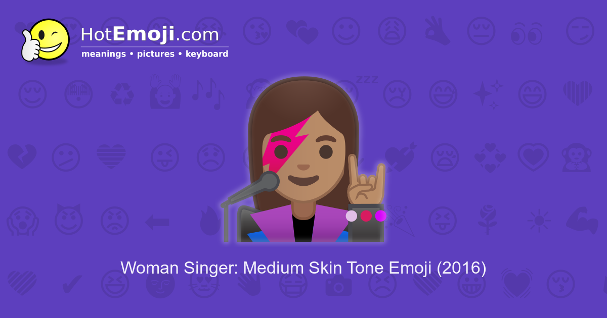 👩🏽‍🎤 Woman Singer Emoji with Medium Skin Tone Meaning and Pictures