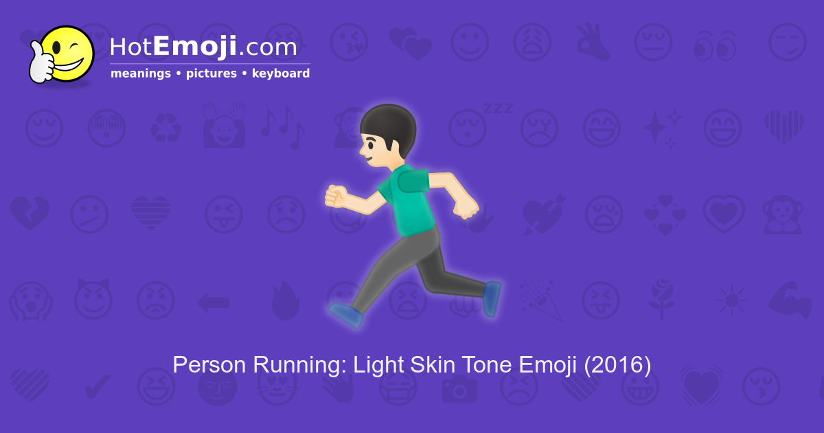 🏃🏻 Person Running Emoji with Light Skin Tone Meaning and Pictures