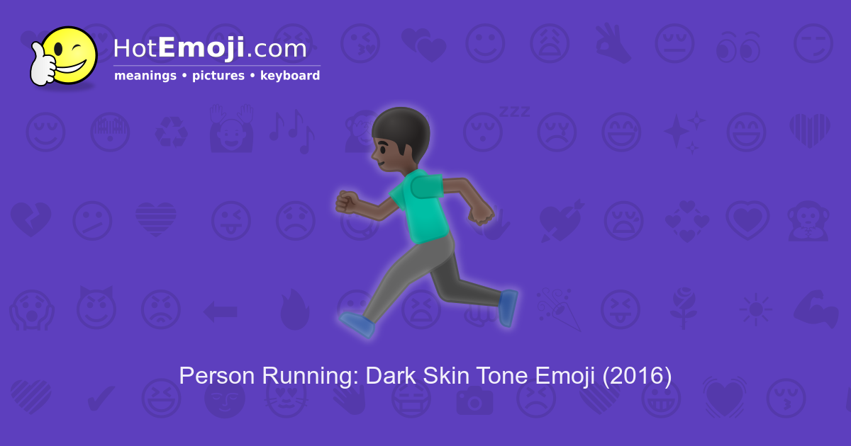 🏃🏿 Person Running Emoji with Dark Skin Tone Meaning and Pictures