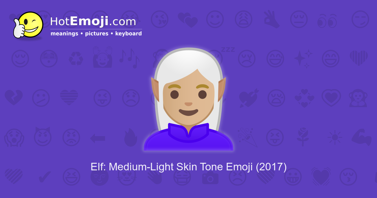 🧝🏼 Elf Emoji with Medium-Light Skin Tone Meaning and Pictures