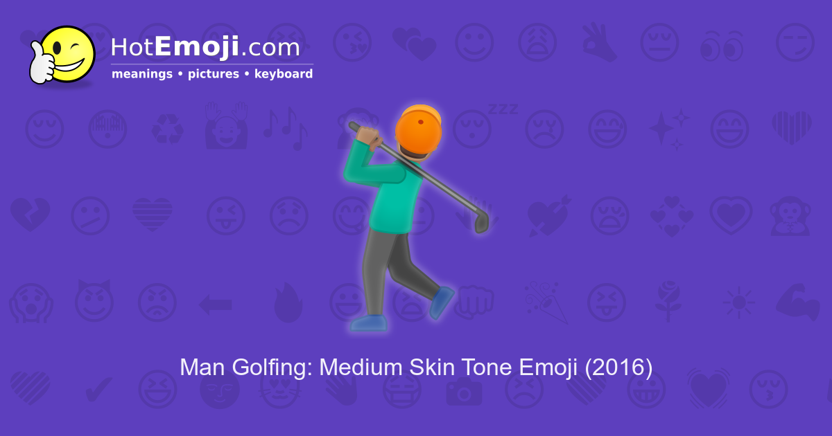 🏌🏽‍♂️ Man Golfing Emoji with Medium Skin Tone Meaning and Pictures