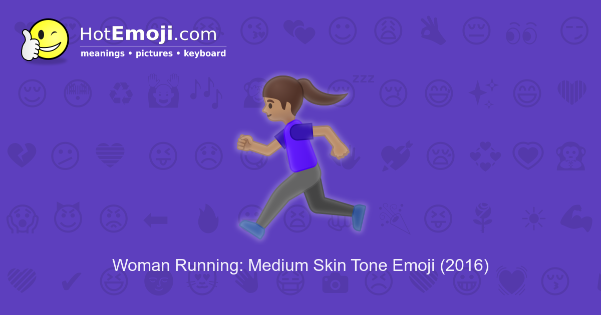 🏃🏽‍♀️ Woman Running Emoji with Medium Skin Tone Meaning and Pictures