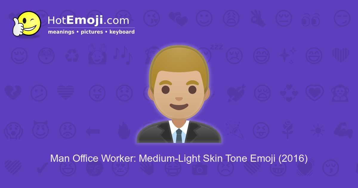 👨🏼‍💼 Man Office Worker Emoji with Medium-Light Skin Tone Meaning