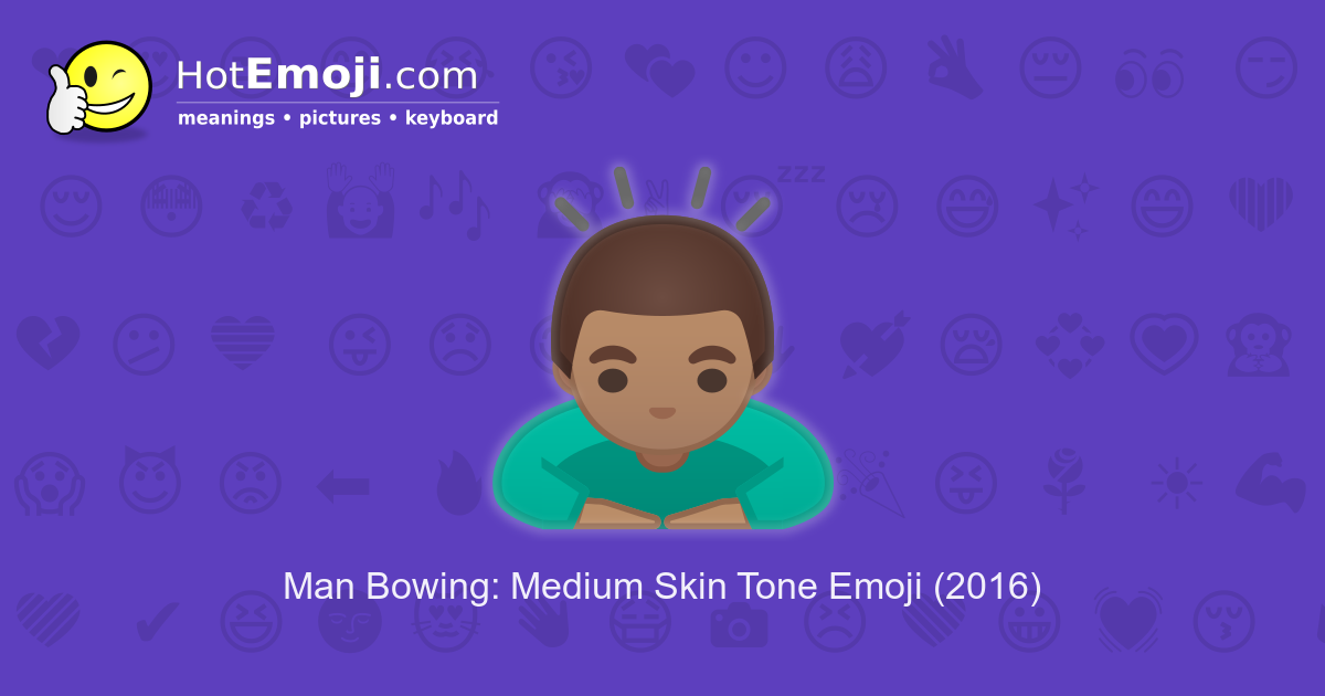 🙇🏽‍♂️ Man Bowing Emoji with Medium Skin Tone Meaning and Pictures