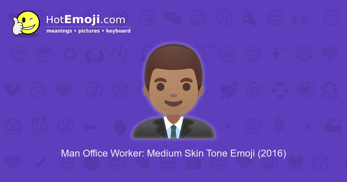 👨🏽‍💼 Man Office Worker Emoji with Medium Skin Tone Meaning