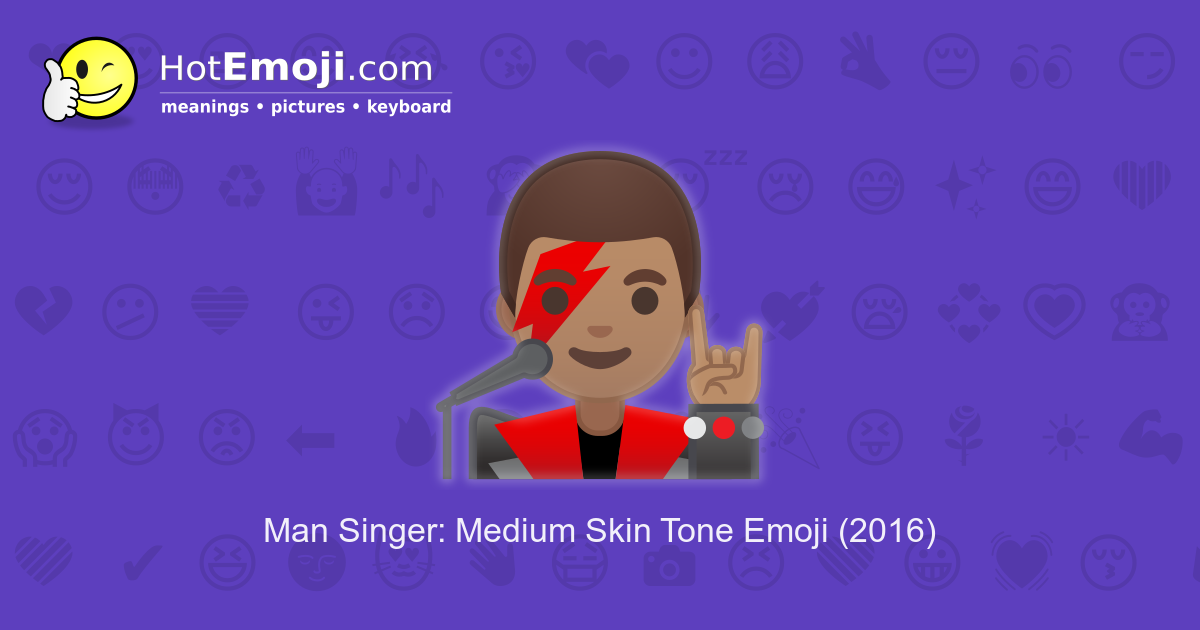 👨🏽‍🎤 Man Singer Emoji with Medium Skin Tone Meaning and Pictures