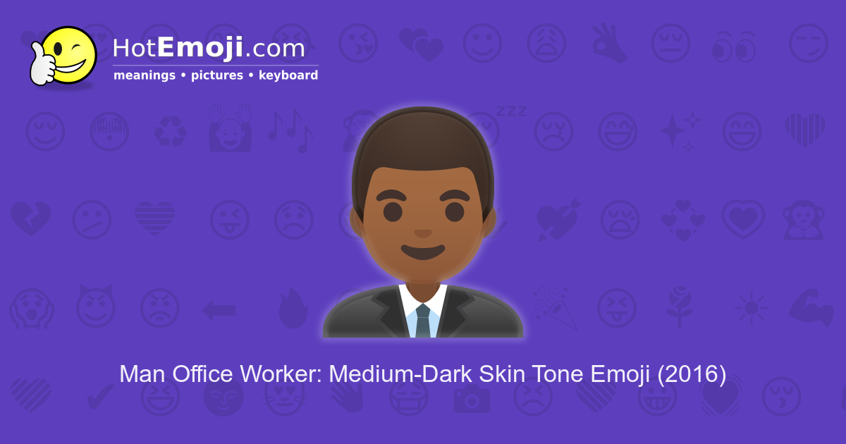 👨🏾‍💼 Man Office Worker Emoji with Medium-Dark Skin Tone Meaning