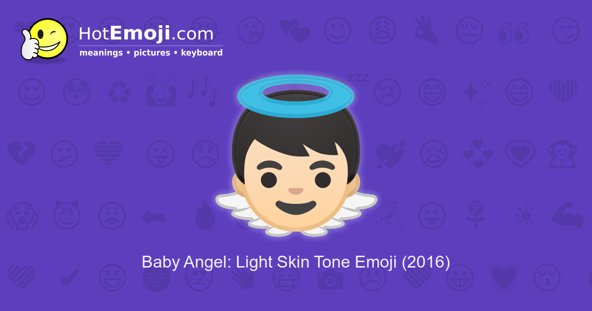 👼🏻 Baby Angel Emoji with Light Skin Tone Meaning and Pictures