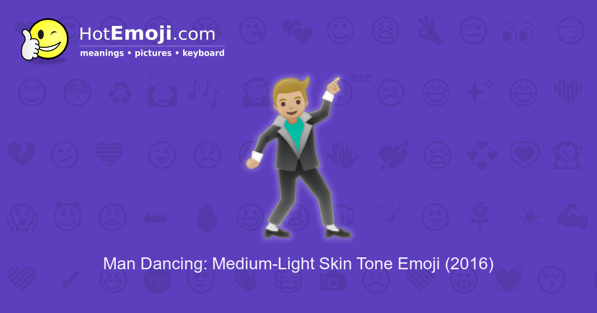 🕺🏼 Man Dancing Emoji with Medium-Light Skin Tone Meaning and Pictures