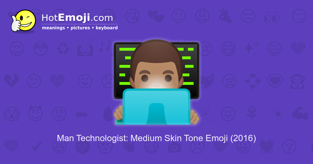 👨🏽‍💻 Man Technologist Emoji with Medium Skin Tone Meaning