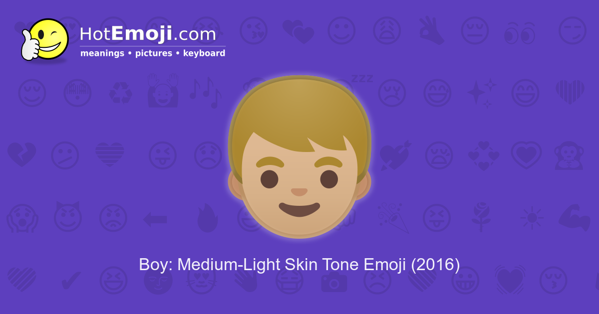 👦🏼 Boy Emoji with Medium-Light Skin Tone Meaning and Pictures
