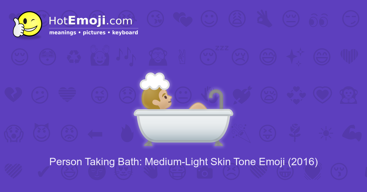 🛀🏼 Person Taking Bath Emoji with Medium-Light Skin Tone Meaning