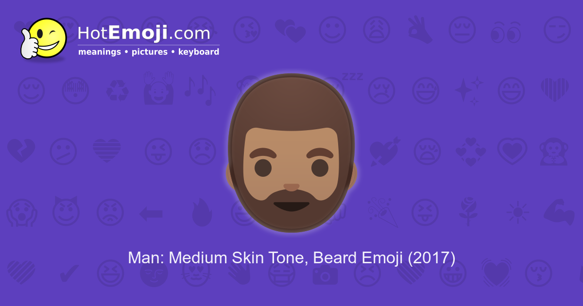 🧔🏽 Man: Medium Skin Tone, Beard Meaning with Pictures: from A to Z