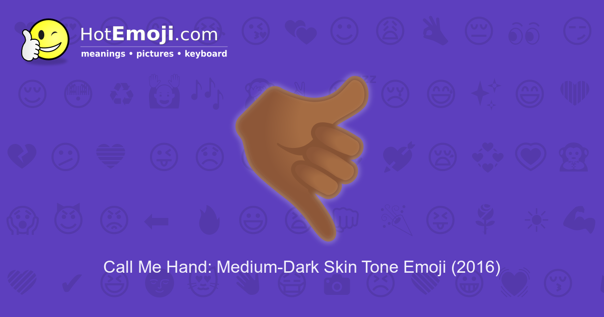 🤙🏾 Call Me Hand Emoji with Medium-Dark Skin Tone Meaning and Pictures