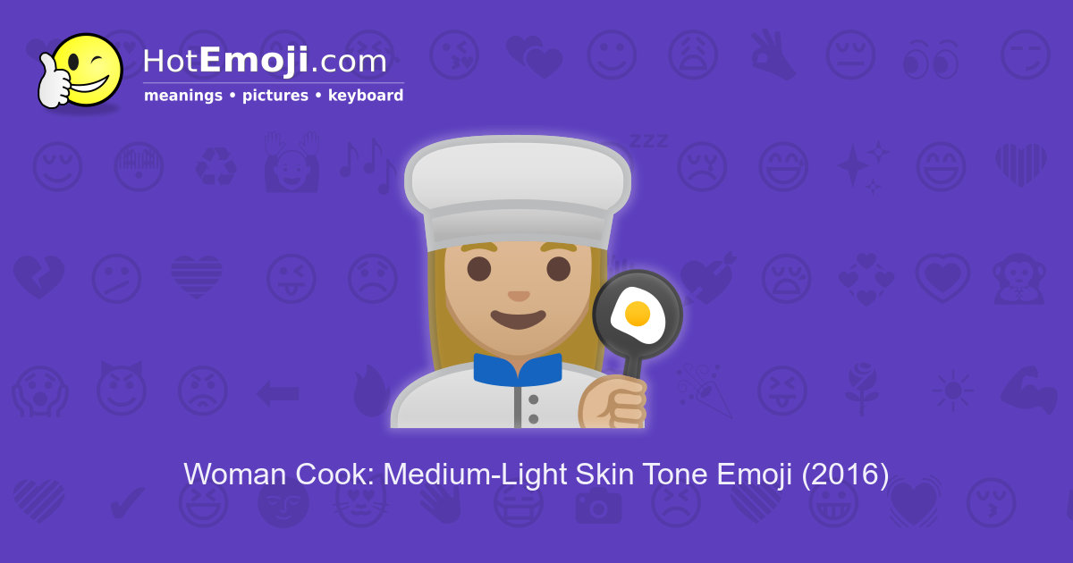 👩🏼‍🍳 Woman Cook Emoji with Medium-Light Skin Tone Meaning