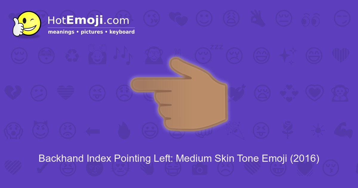 👈🏽 Backhand Index Pointing Left Emoji with Medium Skin Tone Meaning